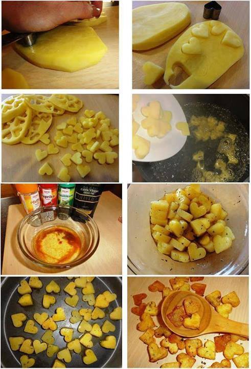 Recettes 6 Continents Patates fricassées en coeur - Recettes 6 Continents
